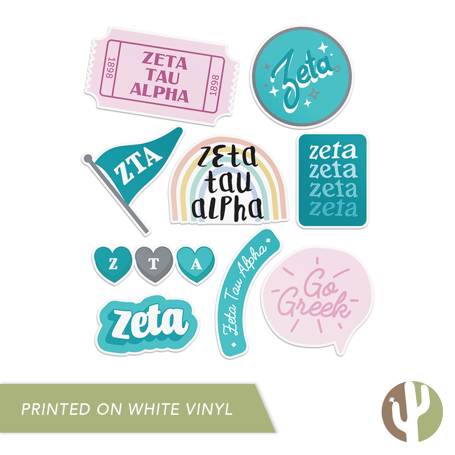 Zeta Tau Alpha ZTA Sticker Decal Laptop Water Bottle Car Cute | Etsy