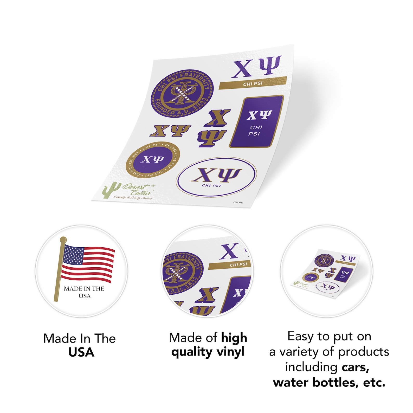 Chi Psi Fraternity Traditional Crest and Letter Sticker Decal - Etsy