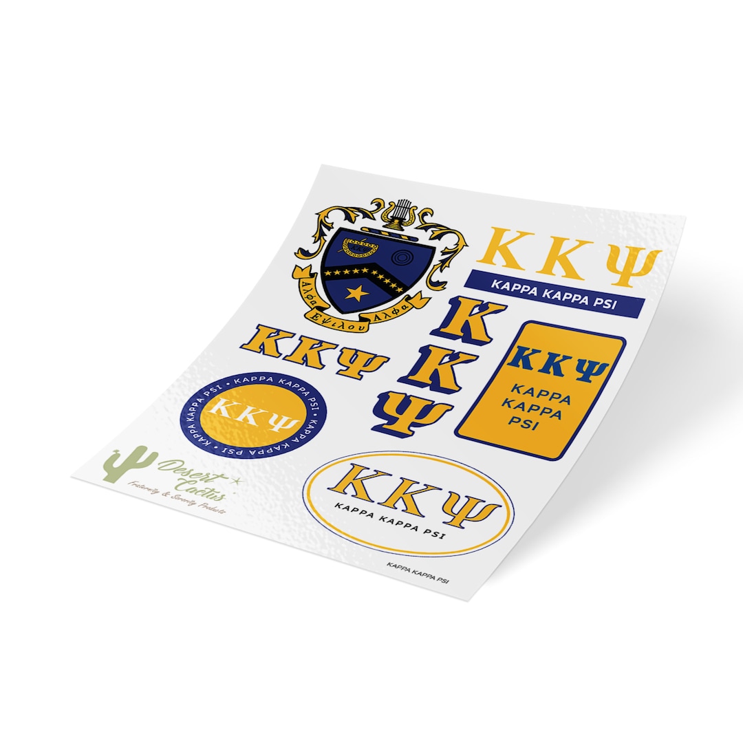 Kappa Kappa Psi Fraternity Traditional Crest and Letter Sticker Decal ...