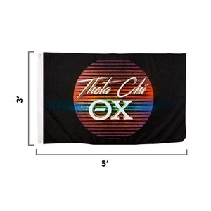 Theta Chi 80's Fraternity Flag Greek Letter Use as a Banner Large 3 X 5 ...