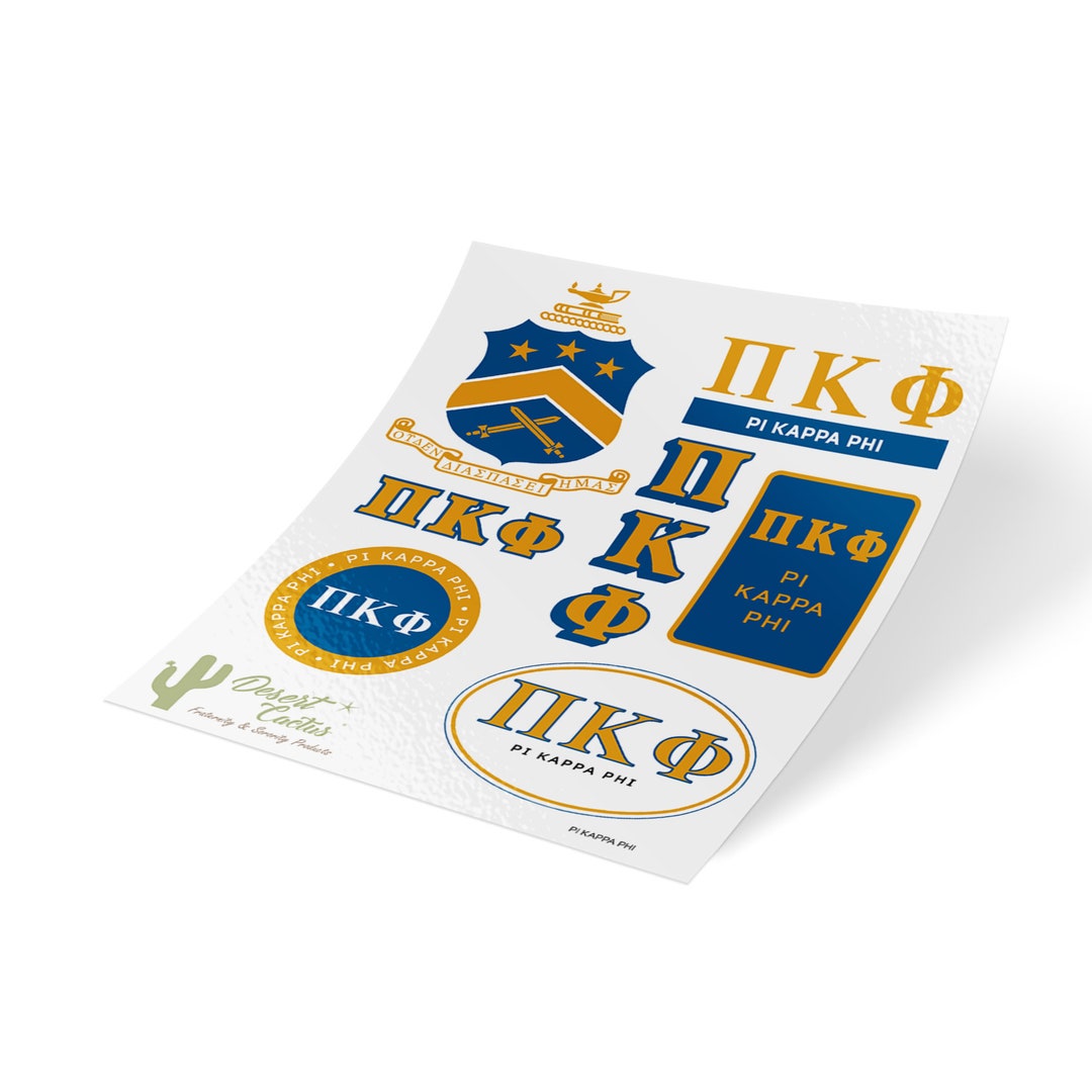 Pi Kappa Phi Fraternity Traditional Crest and Letter Sticker Decal ...