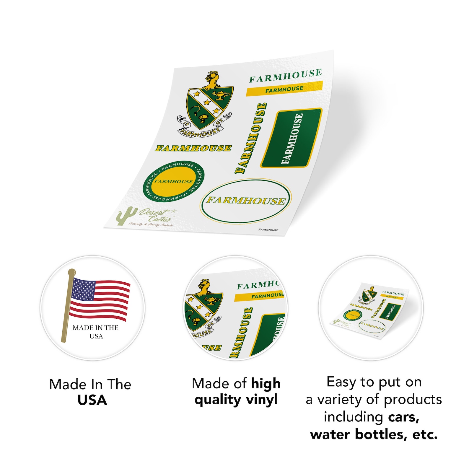 Farmhouse Fraternity Traditional Crest and Letter Sticker - Etsy