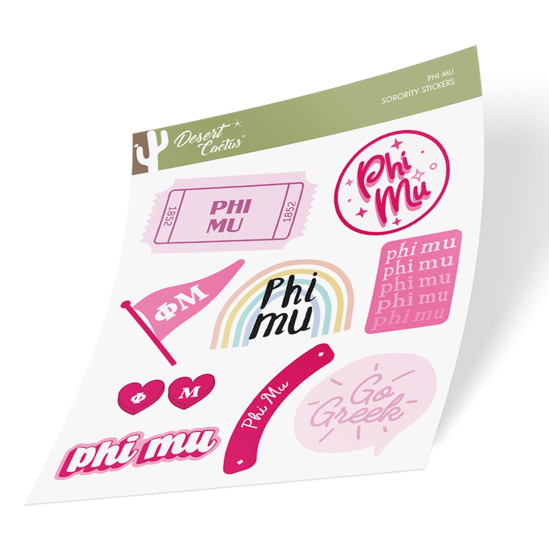Phi Mu Sticker Decal Laptop Water Bottle Car (cute Sheet) - Etsy