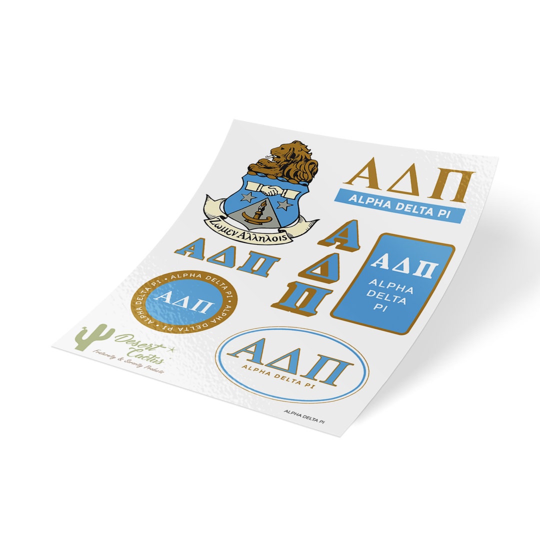 Alpha Delta Pi Sorority Traditional Crest and Letter Sticker Decal ...