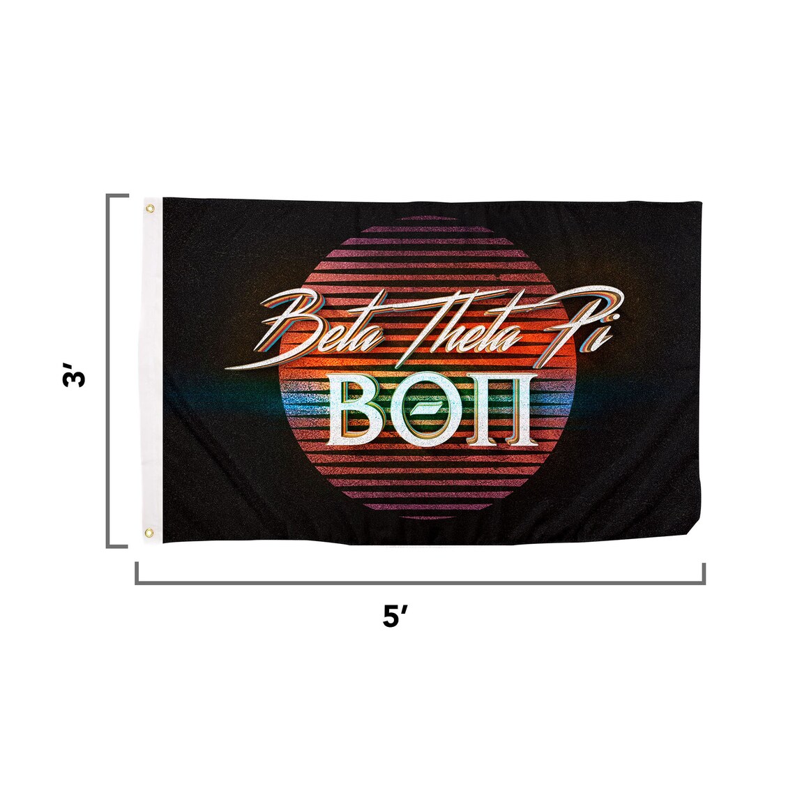 Beta Theta Pi 80's Fraternity Flag Greek Letter Use as a Banner Large 3 ...