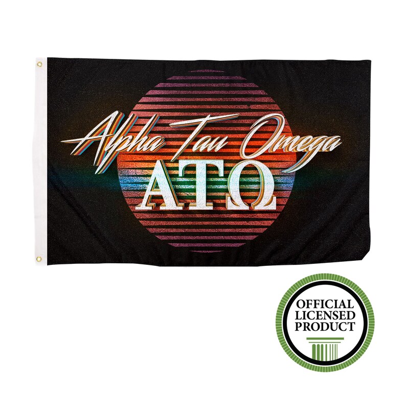 Alpha Tau Omega 80's Fraternity Flag Greek Letter Use as a | Etsy