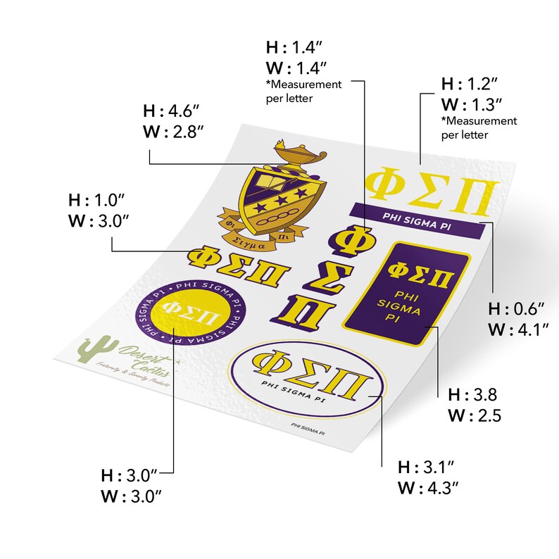 Phi Sigma Pi Fraternity Traditional Crest and Letter Sticker - Etsy