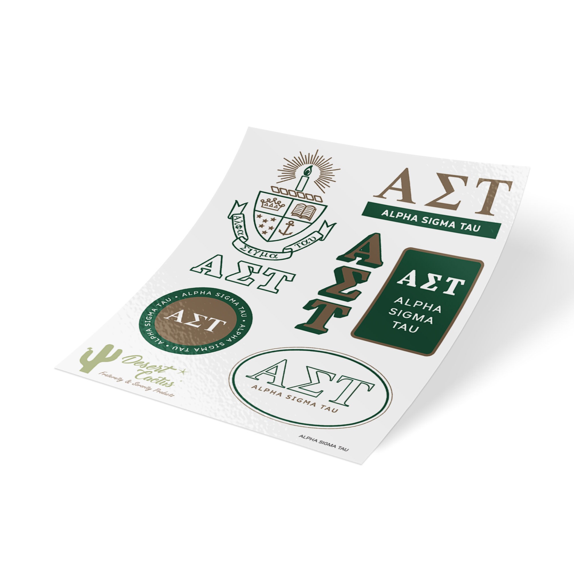 Alpha Sigma Tau Sorority Traditional Crest and Letter Sticker | Etsy