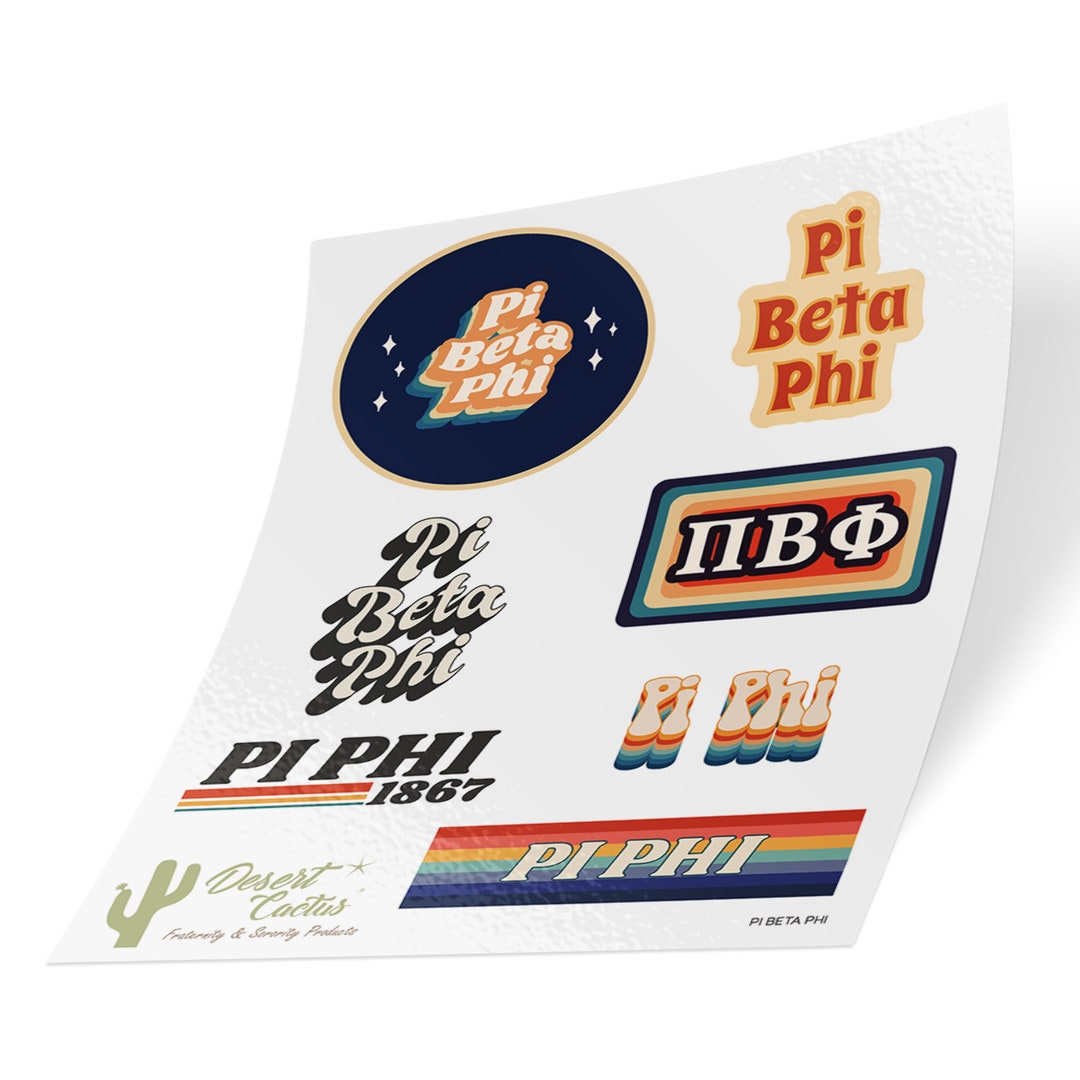 Pi Beta Phi Sorority 70's Sticker Decal Laptop Water Bottle Car (sheet ...