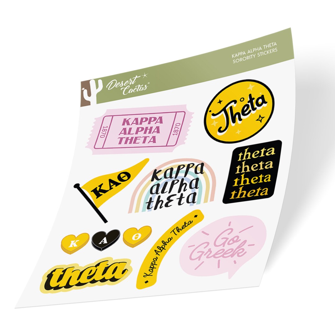 Kappa Alpha Theta Sticker Decal Laptop Water Bottle Car (cute Sheet) - Etsy