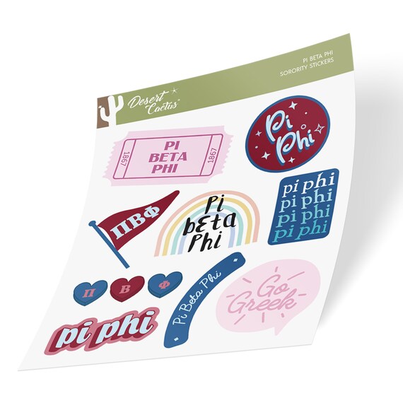 Pi Beta Phi Sticker Decal Laptop Water Bottle Car cute Sheet | Etsy