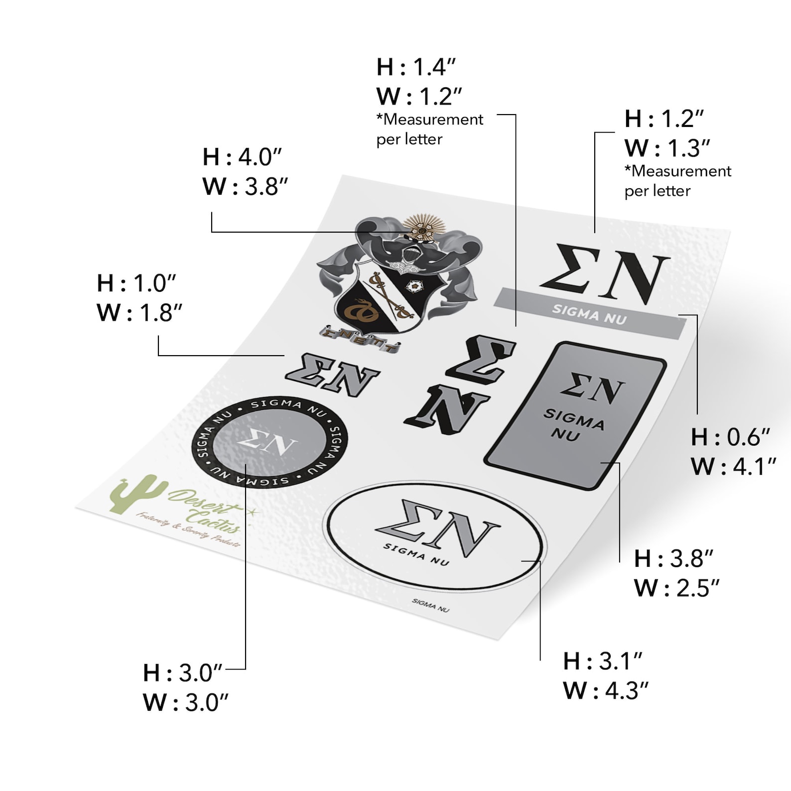 Sigma Nu Fraternity Traditional Crest and Letter Sticker Decal Laptop ...