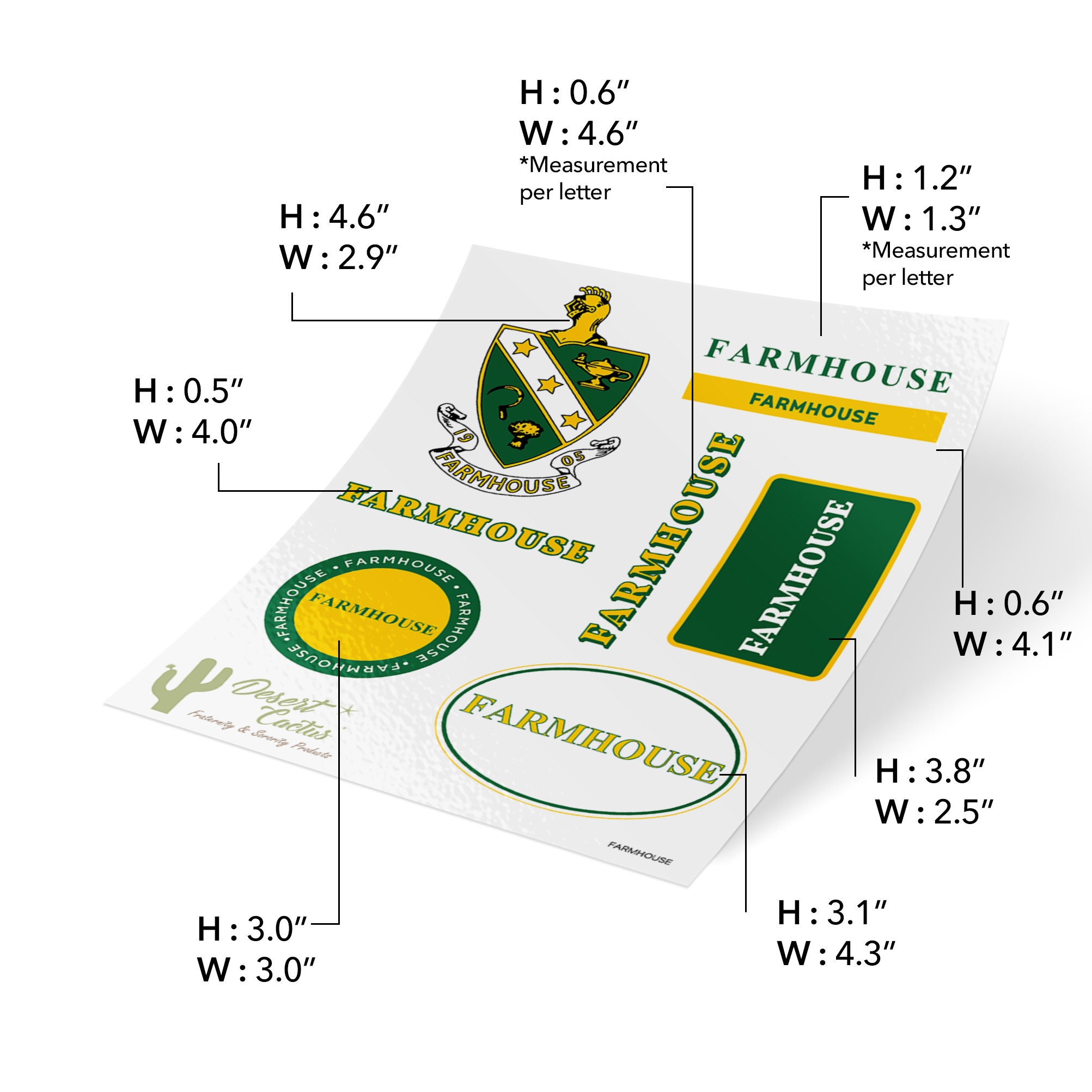 Farmhouse Fraternity Traditional Crest and Letter Sticker | Etsy