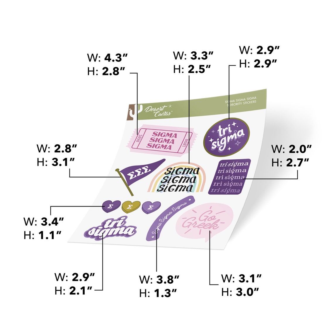 Sigma Sigma Sigma Tri Sigma Sticker Decal Laptop Water Bottle Car (cute ...