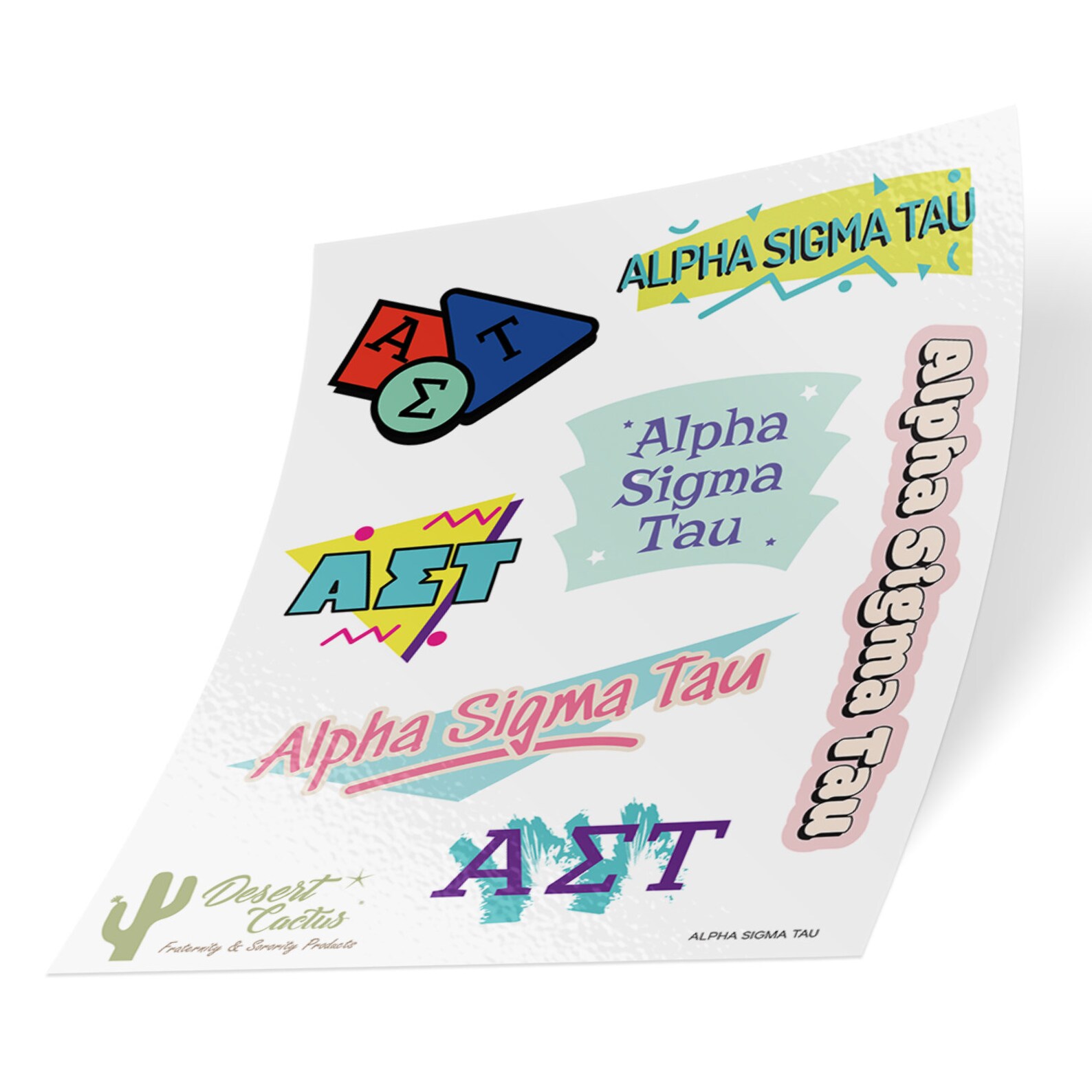 Alpha Sigma Tau Sorority 90's Sticker Decal Laptop Water - Etsy