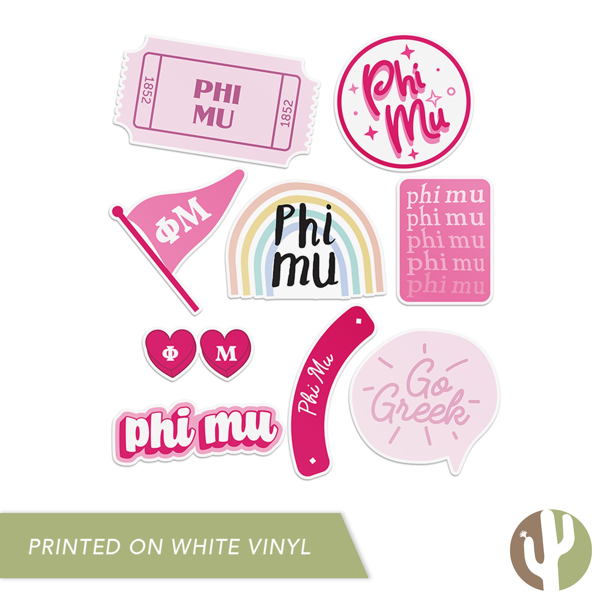 Phi Mu Sticker Decal Laptop Water Bottle Car cute Sheet | Etsy