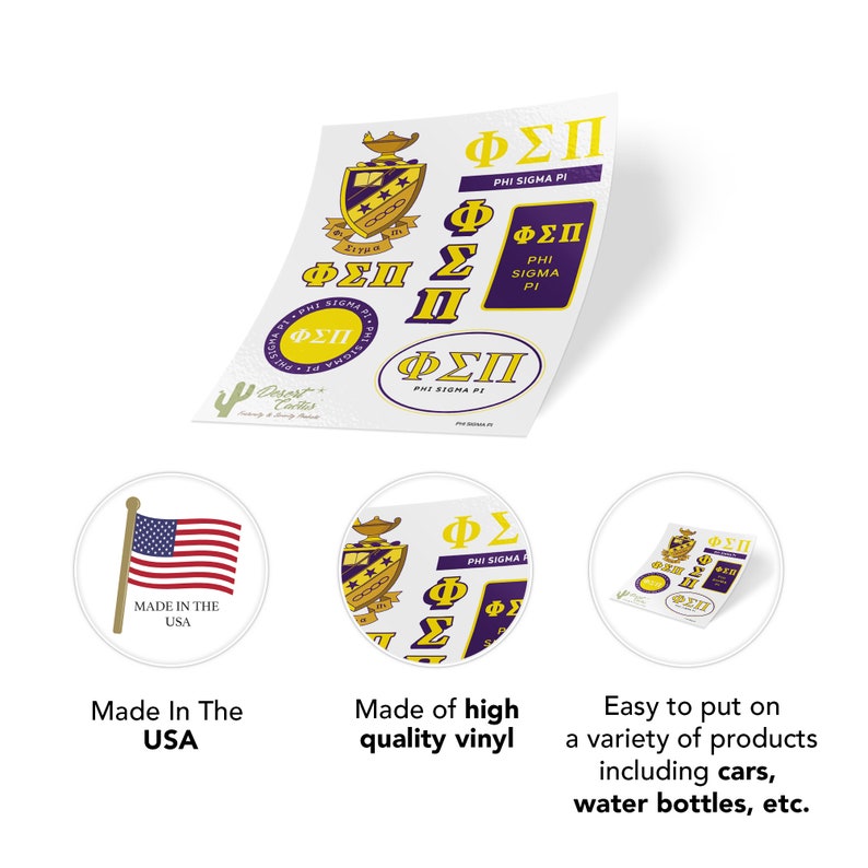Phi Sigma Pi Fraternity Traditional Crest and Letter Sticker - Etsy