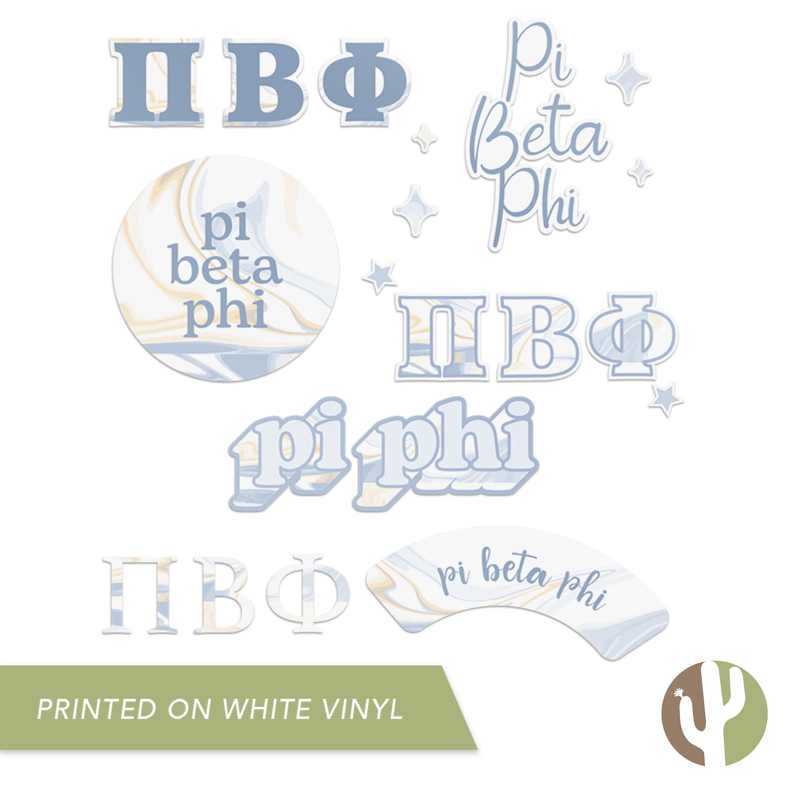 Pi Beta Phi Sorority Variety Blue Marble Sticker Decal Laptop - Etsy