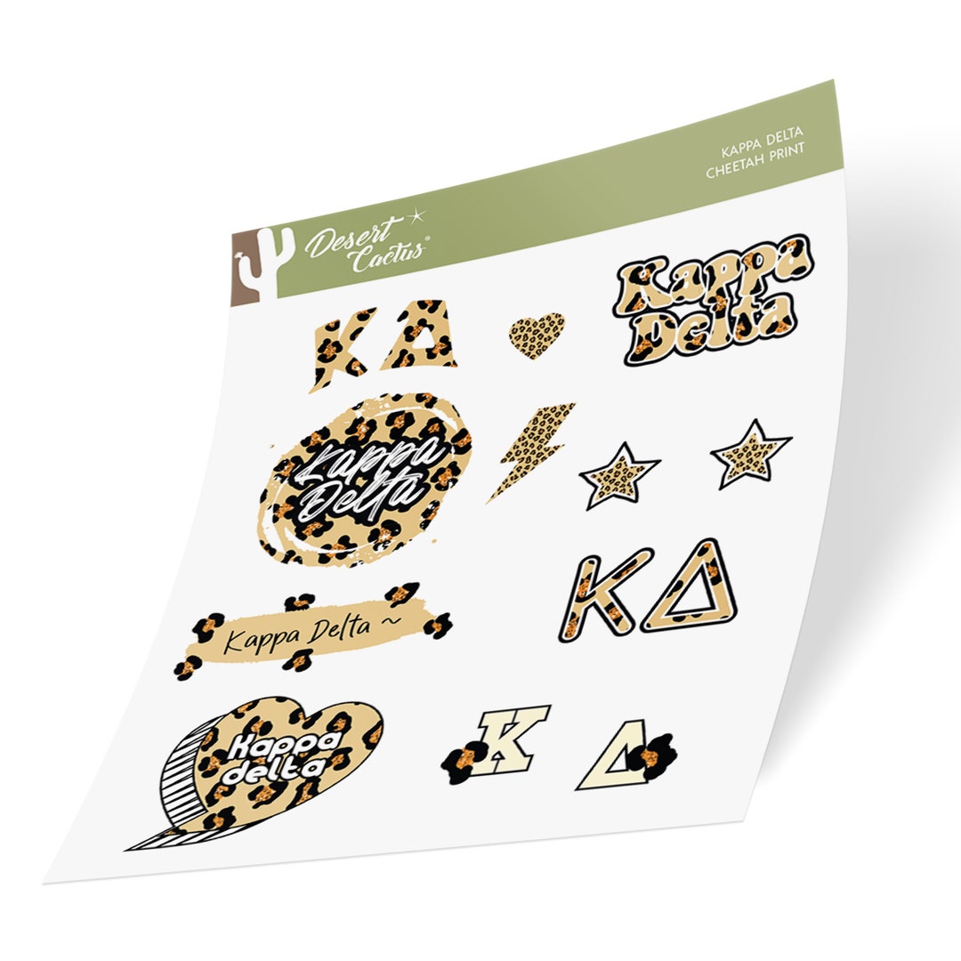 Kappa Delta Sticker Decal Laptop Water Bottle Car (cheetah Sheet) - Etsy