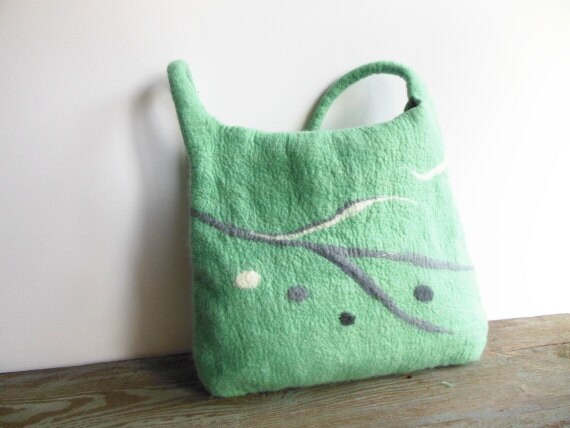 Felted Bag, Hand Felted Wool Tote Bag Purse, Unique Handbag, Designer's ...