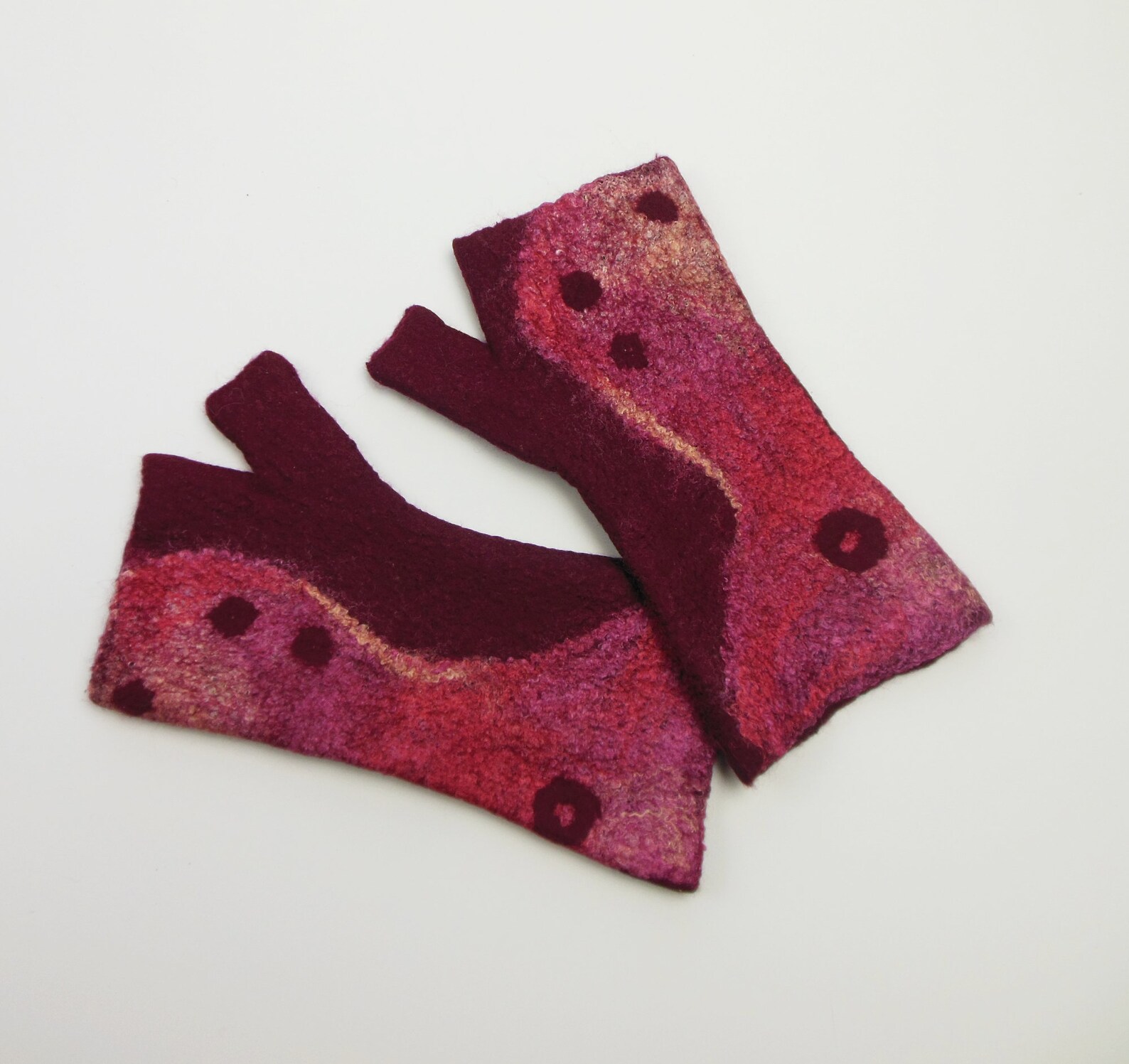 Felted Wool Mittens for Woman, Fingerless Mittens, Fingerless Gloves ...
