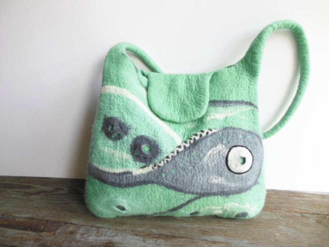 Felted Bag, Hand Felted Wool Tote Bag Purse, Unique Handbag, Designer's ...