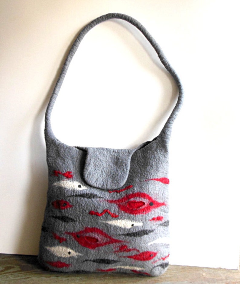 Felted Bag, Hand Felted Wool Tote Bag Purse, Unique Handbag, Designer's ...