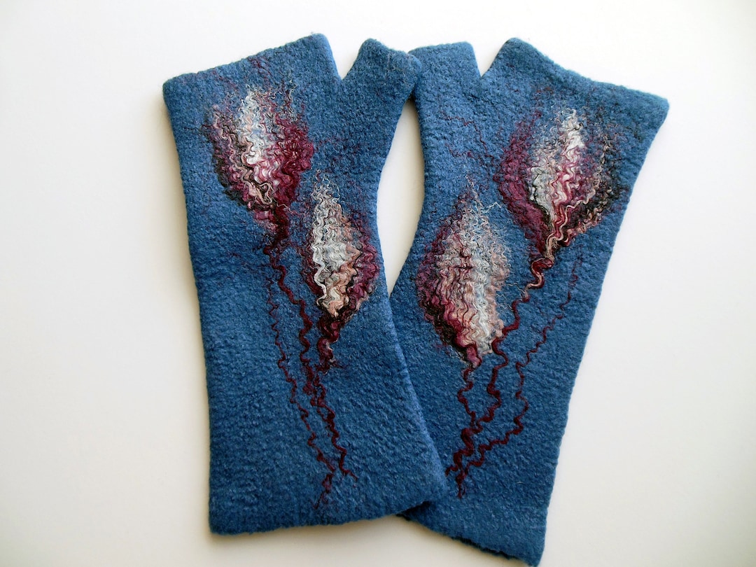 Wool Mittens for Woman, Fingerless Mittens, Fingerless Gloves,felted ...