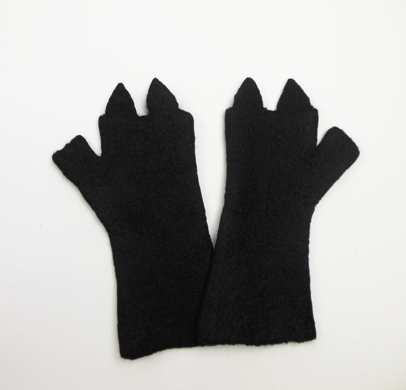 Cat Ears Wool Mittens for Woman Fingerless Mittens - Etsy