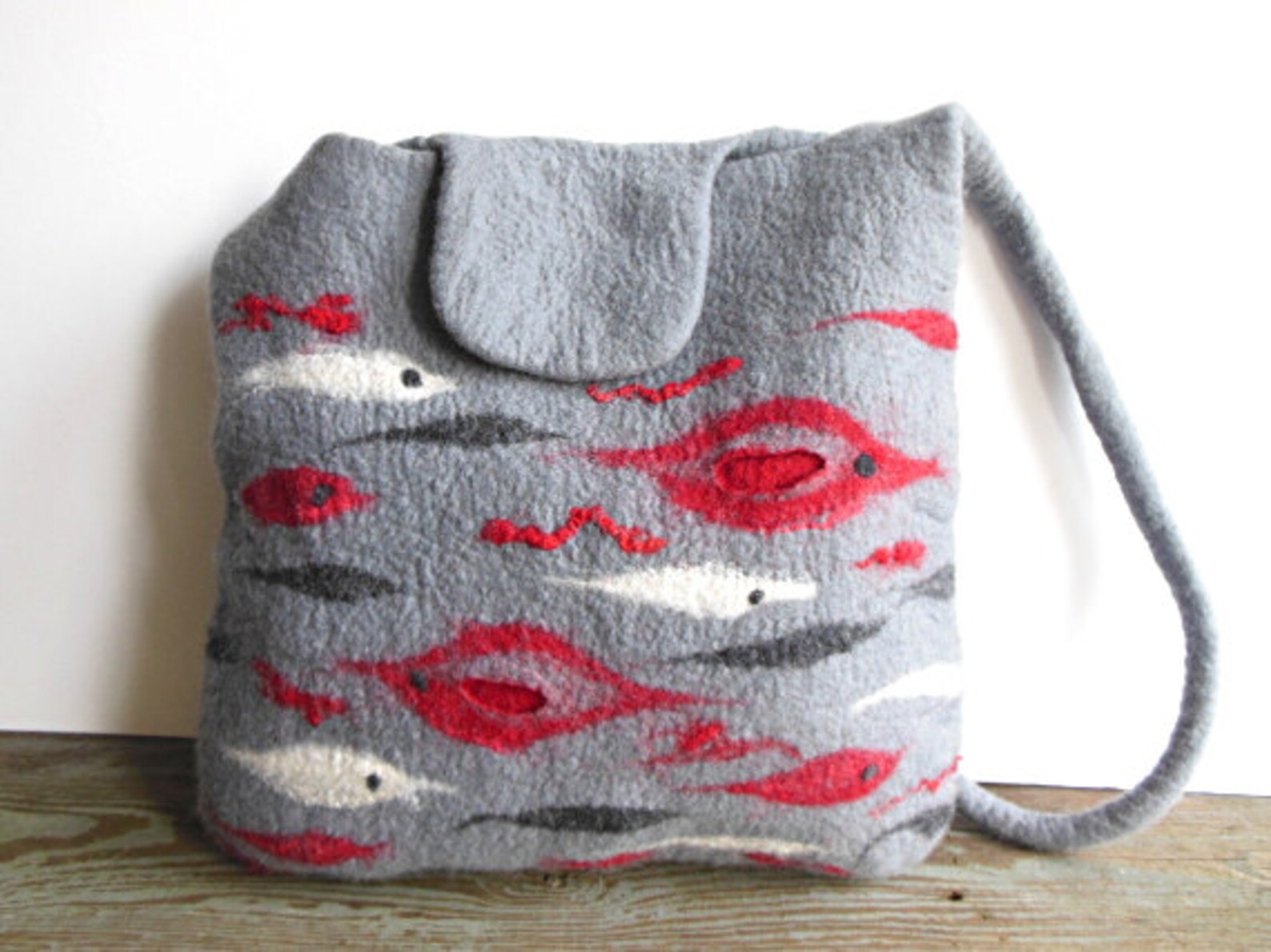 Felted Bag, Hand Felted Wool Tote Bag Purse, Unique Handbag, Designer's ...