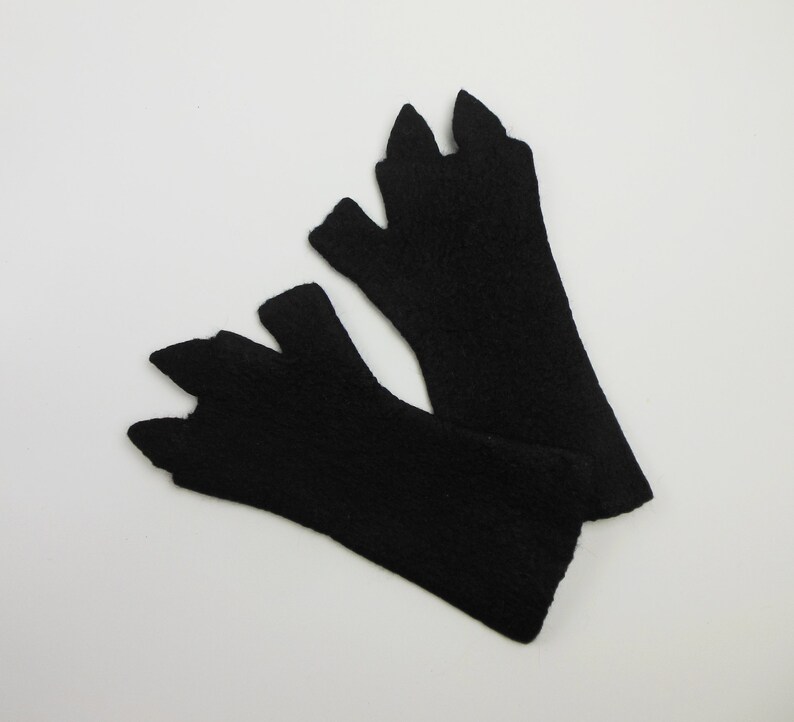 Cat Ears Wool Mittens for Woman Fingerless Mittens | Etsy