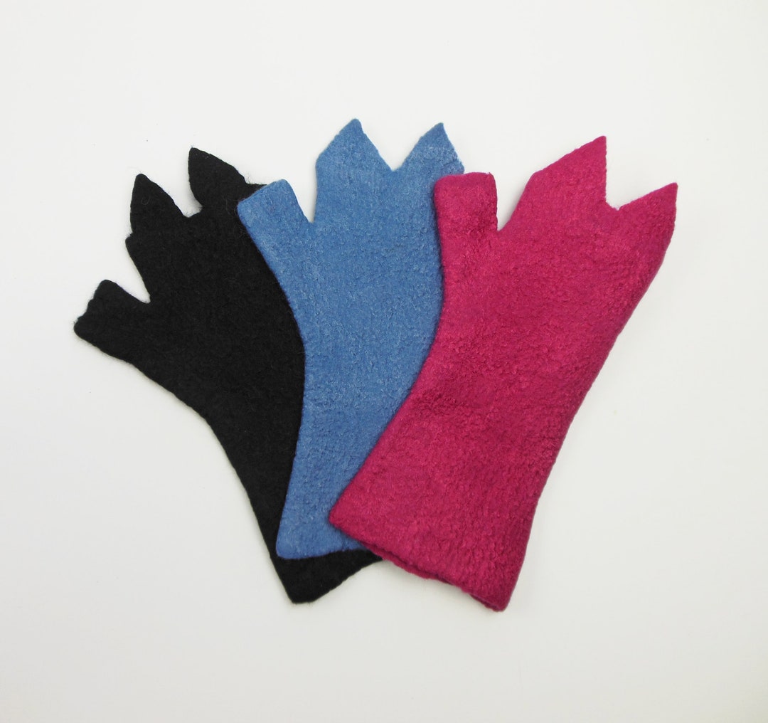 Cat Ears Wool Mittens for Woman, Fingerless Mittens, Fingerless Gloves ...