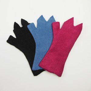 Cat Ears Wool Mittens for Woman, Fingerless Mittens, Fingerless Gloves ...