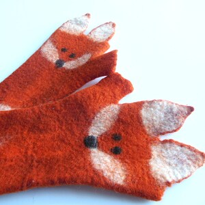 Felted Fox Mittens,fingerless Mittens,fingerless Gloves,wool Mittens ...