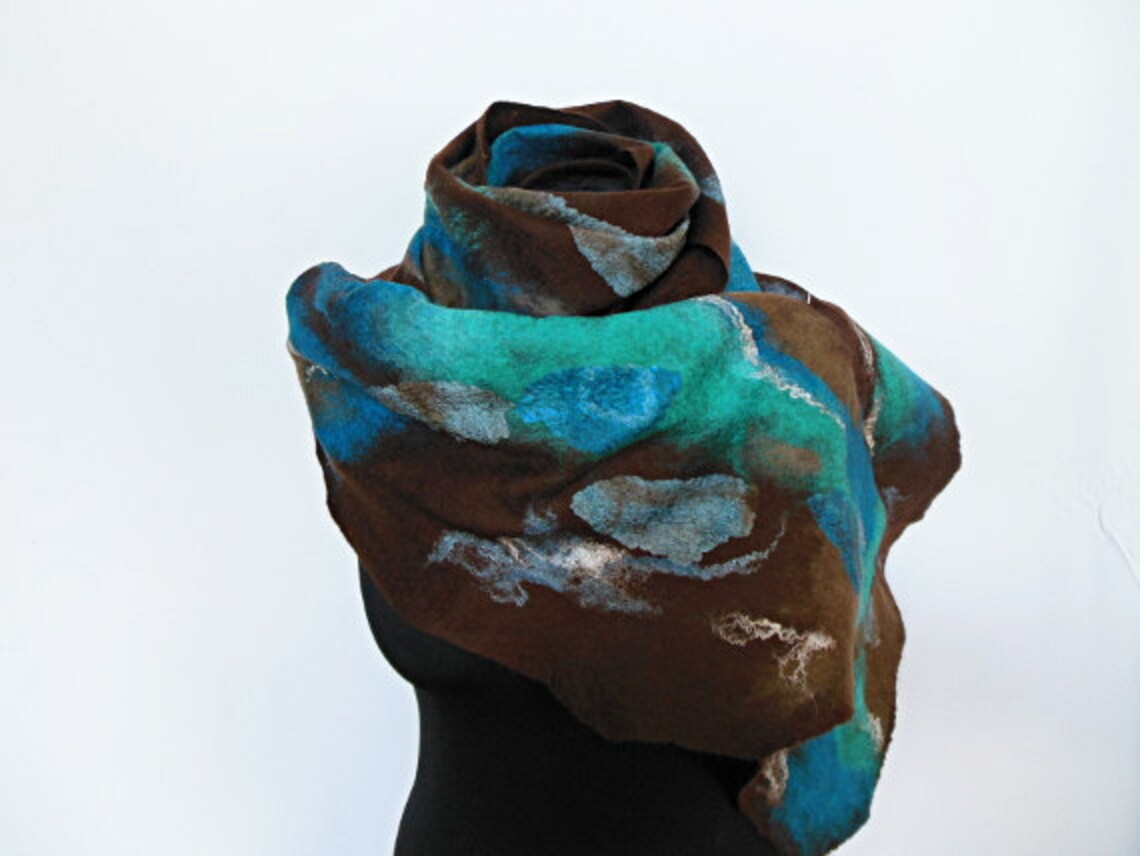 Felted Scarf hand Felted Scarf Wool Scarf Merino Wool - Etsy