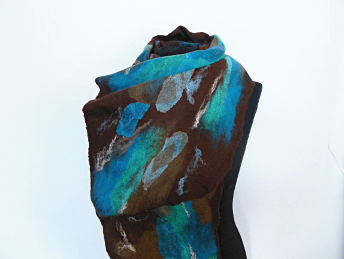 Felted Scarf hand Felted Scarf Wool Scarf Merino Wool - Etsy