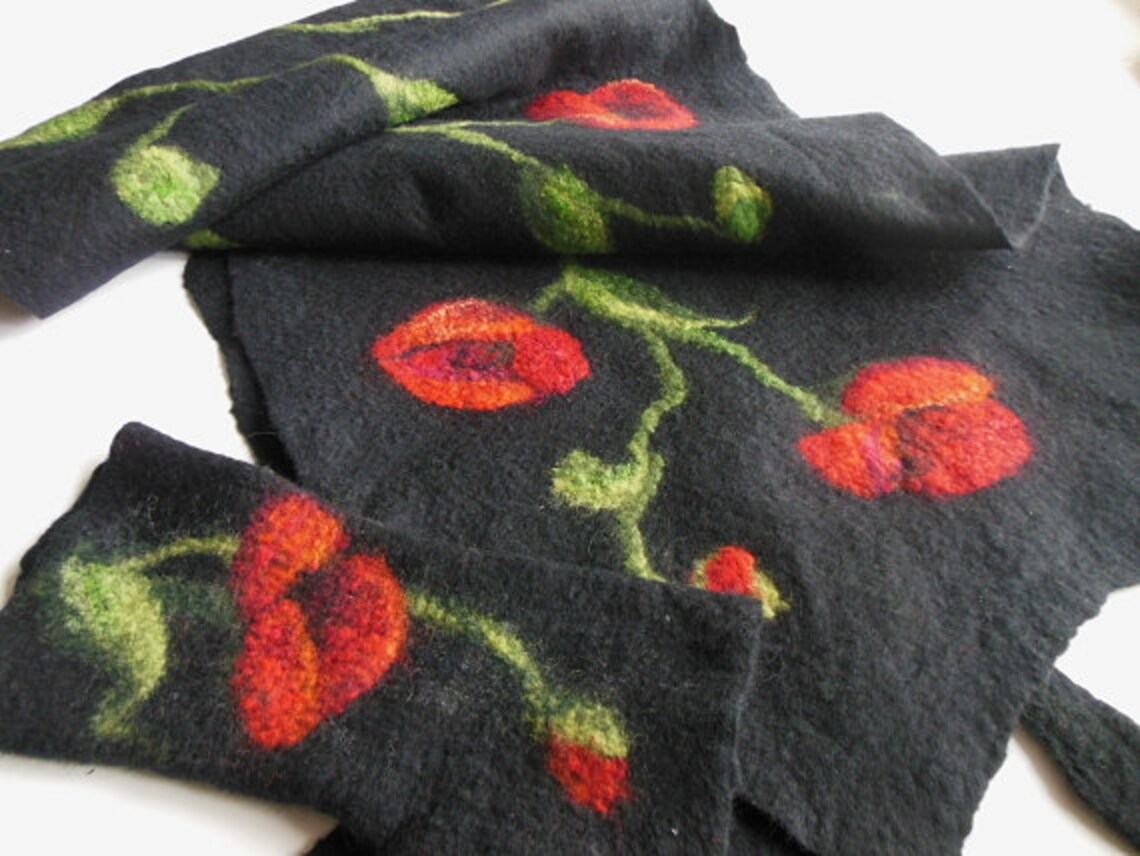 Felted Scarf hand Felted Scarf Wool Scarf Merino Wool - Etsy