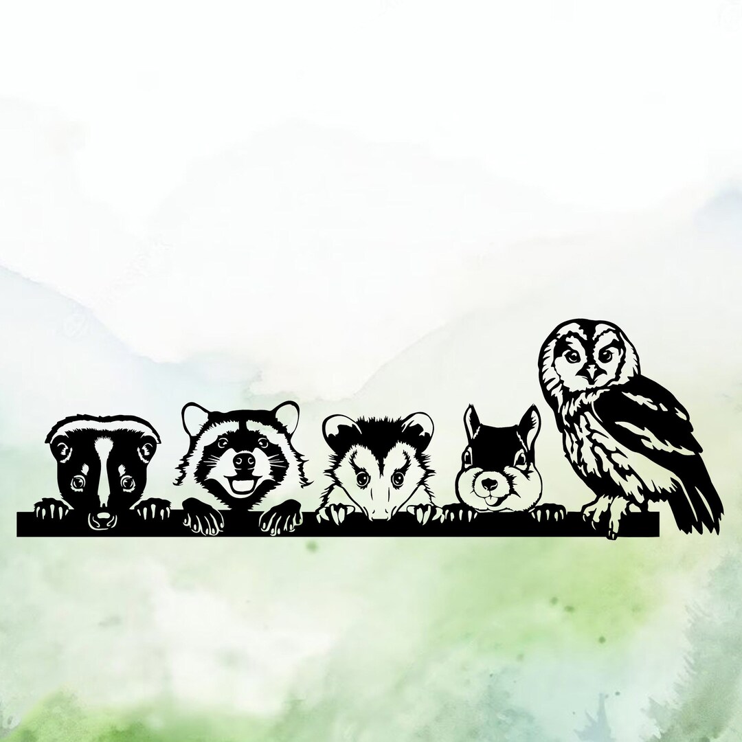 Woodland Animals in a Row - Option 2 Vinyl Decal | Car Decal | Window ...