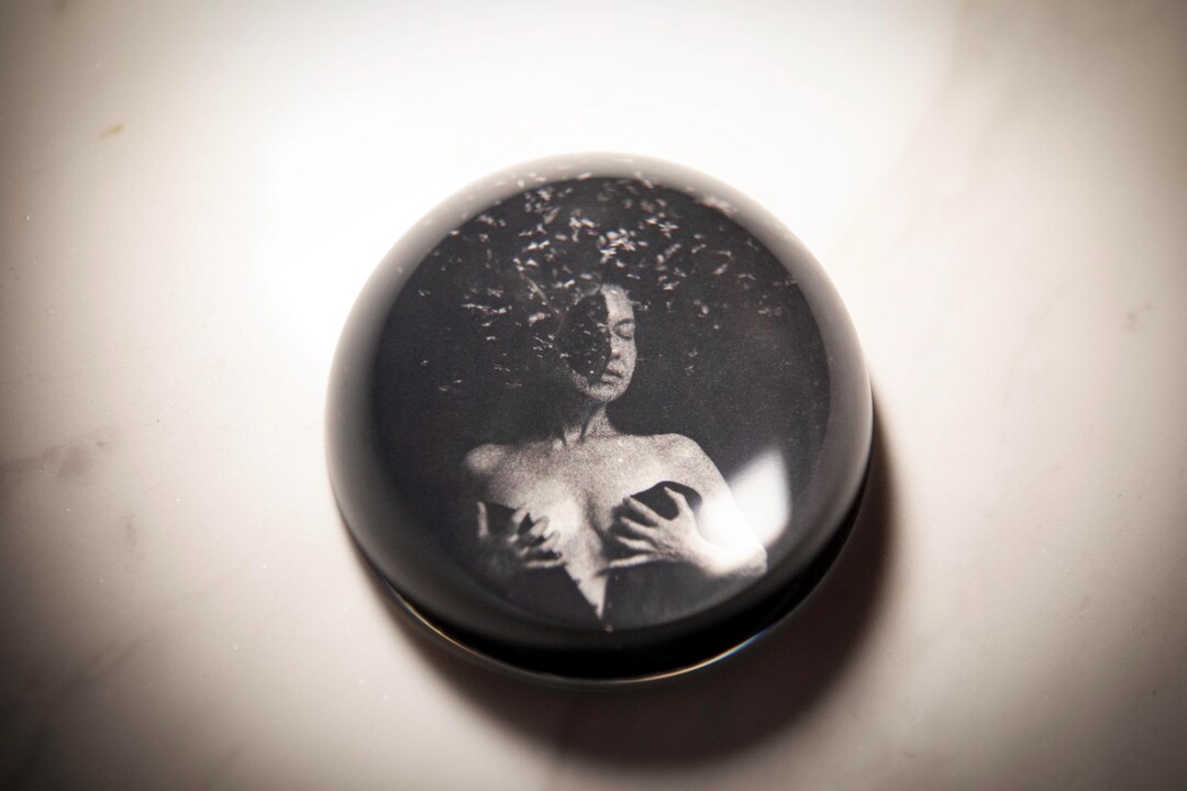 Customizable Vintage Glass Paperweight, Fine Art Desk Stationery ...