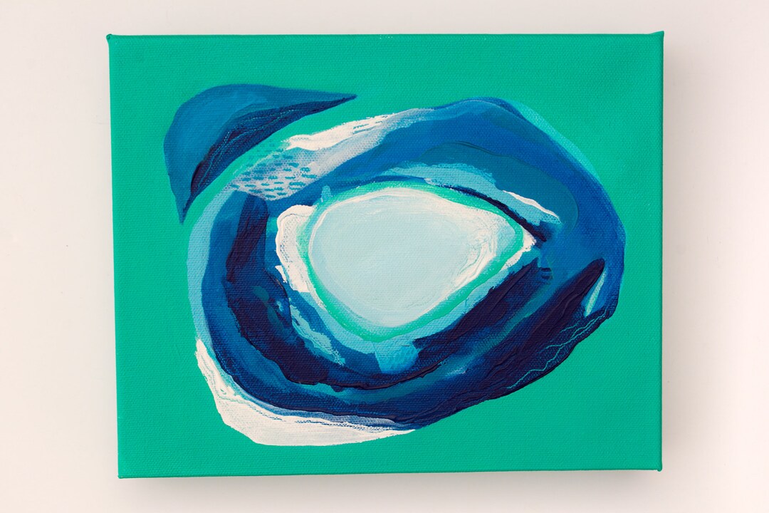 Teal Abstract Painting for Livingroom, Teal Abstract Painting ...