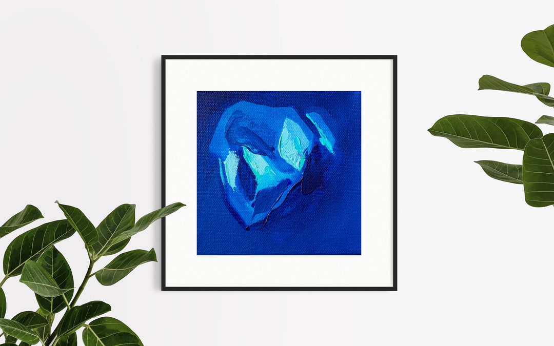 Blue Square Art Print, Blue Abstract Art Print, Fine Art Print, Energy ...