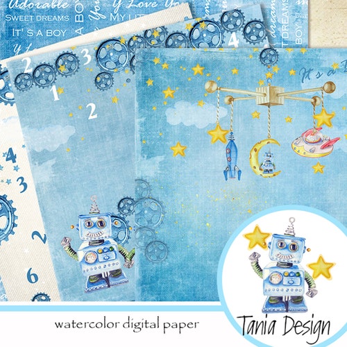 Paper Boy Story-paper Pack 6x6 Set of 14 Image Digital Paper - Etsy