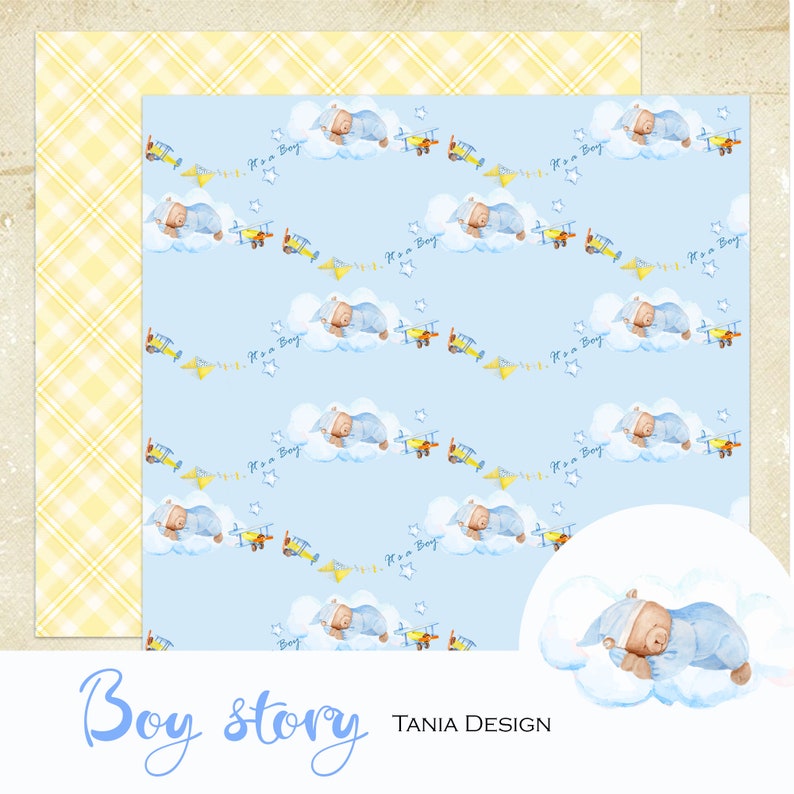 Paper Boy Story-paper pack 6x6 set of 14 image Digital Paper | Etsy