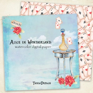 Alice in Wonderland Paper Pack Alice Digital Paper Pack - Etsy