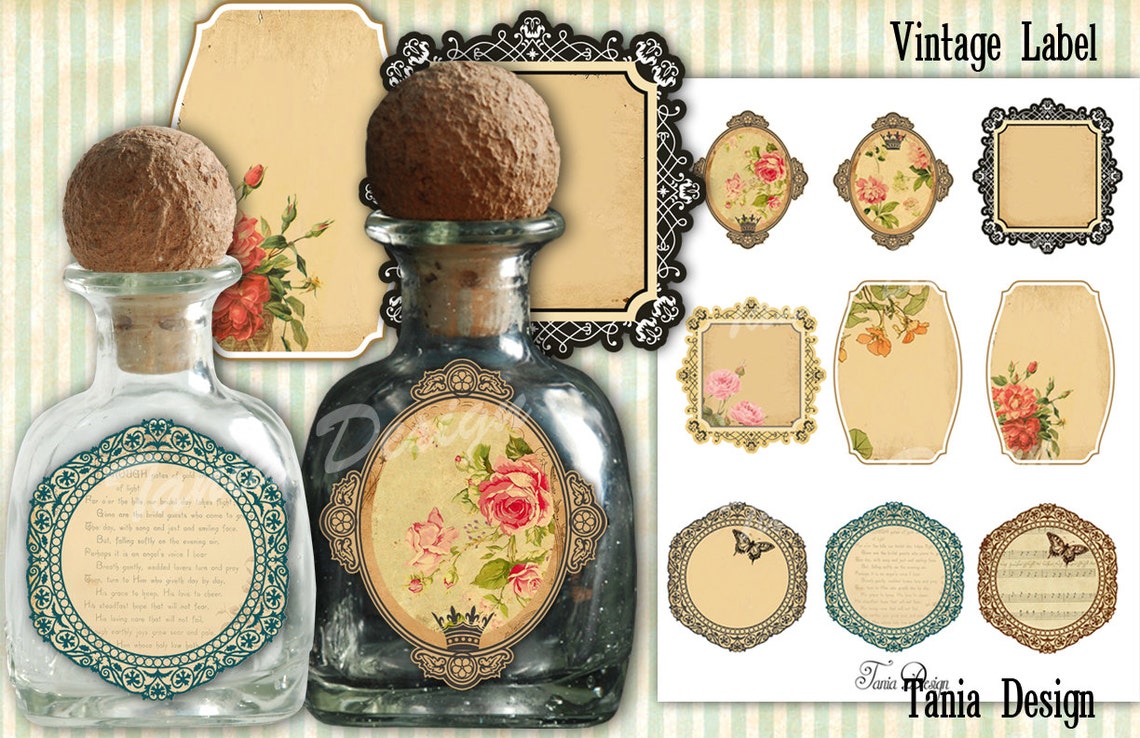 Vintage Label Printable Vintage Labels Digital Collage | Etsy