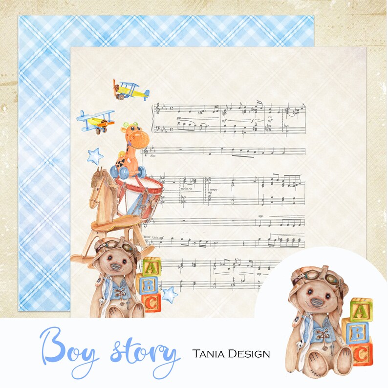 Paper Boy Story-paper Pack 6x6 Set of 14 Image Digital Paper | Etsy