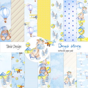 Paper Boy Story-paper Pack 6x6 Set of 14 Image Digital Paper | Etsy