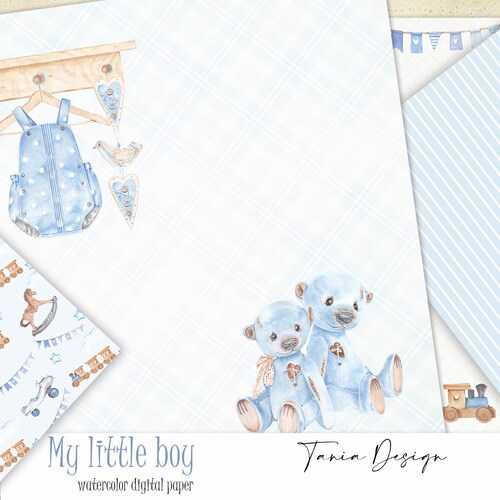 Dusty Blue Digital Paper Pastel Dusty Blue Watercolor Papers - Etsy