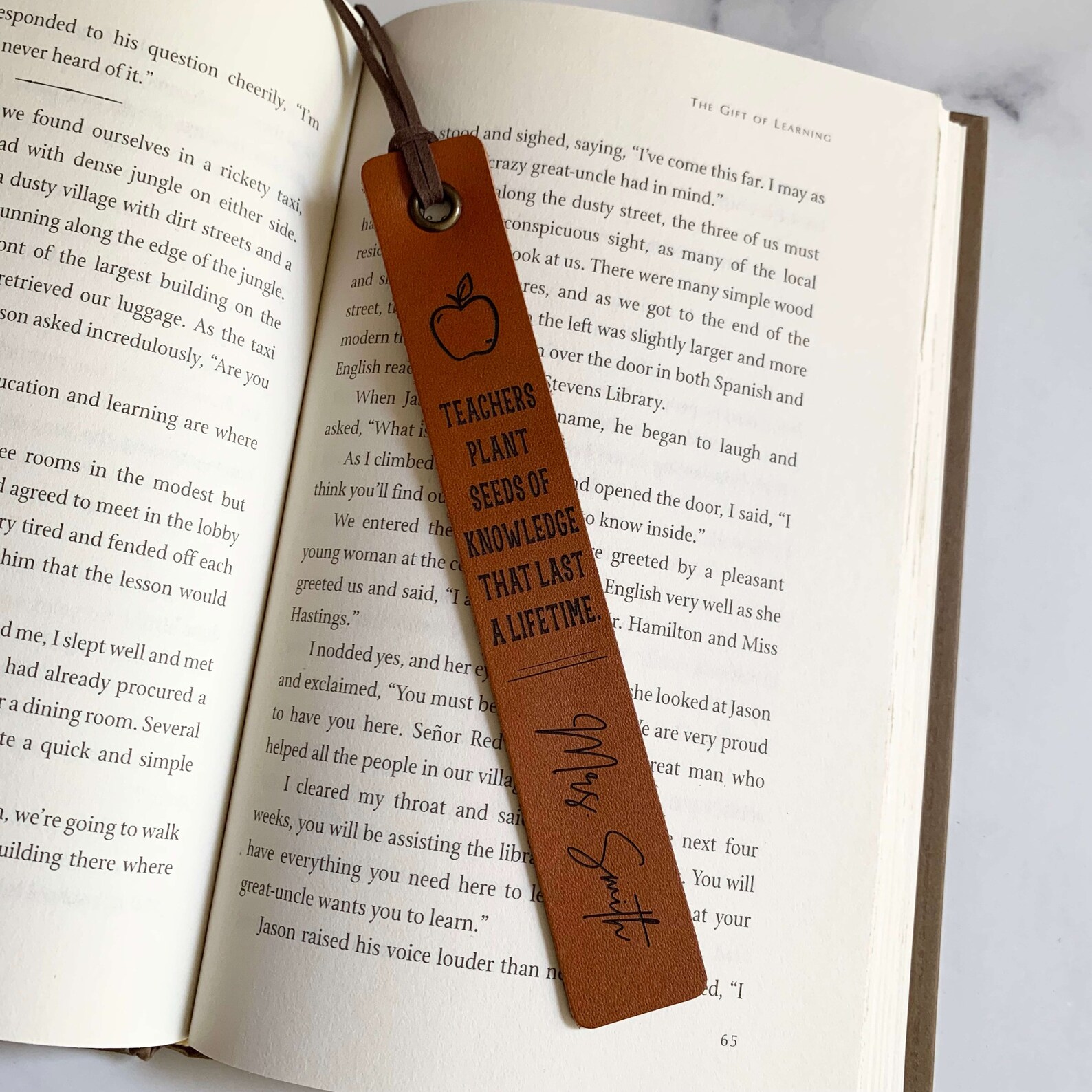 Personalized Custom Teacher End of Year Gift Custom Leather Bookmark ...