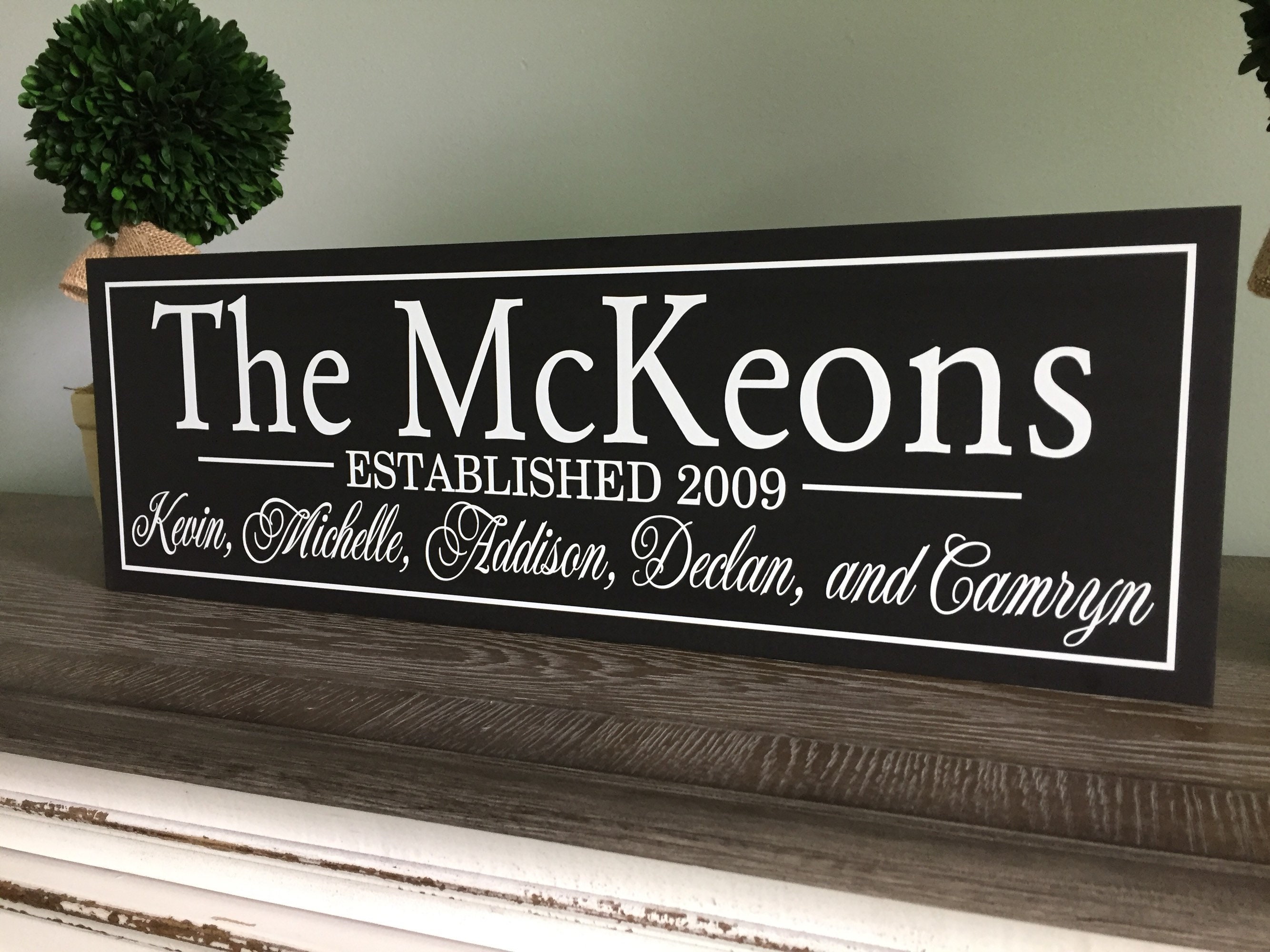 Family Established Signs-Family Est Sign-Last Name Established | Etsy